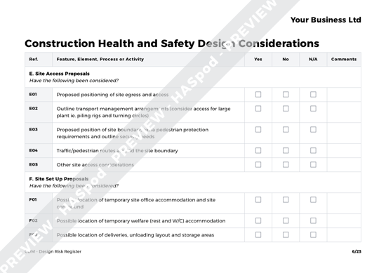 Design Risk Register CDM Template - HASpod Design Risk Register CDM Template - HASpod