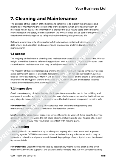 Health and Safety File CDM Template - HASpod