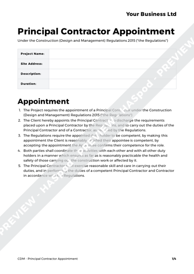 Principal Contractor Appointment CDM Template HASpod principal-contractor-appointment-cdm-template-haspod