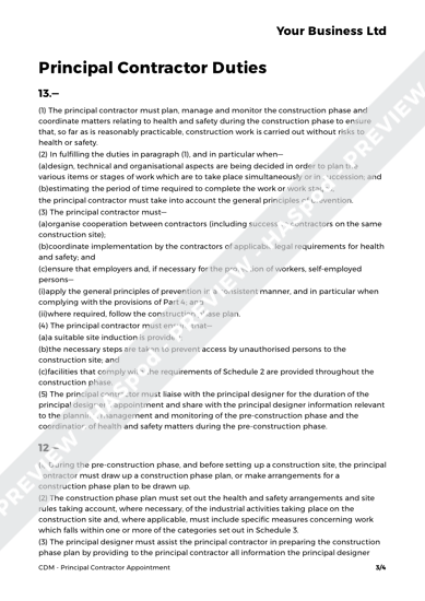 Principal Contractor Appointment CDM Template - HASpod