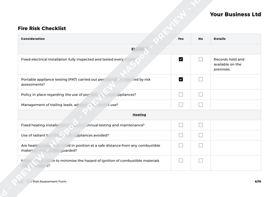 Fire Risk Assessment Form Fire Template - HASpod