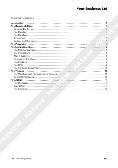 Fire Safety Policy Fire Template HASpod