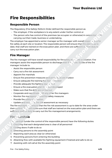 Fire Safety Policy Fire Template HASpod