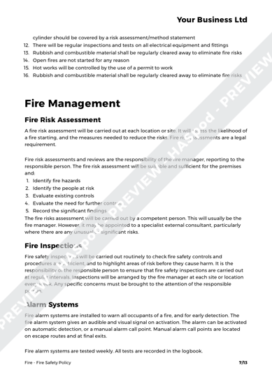 Fire Safety Policy Fire Template HASpod