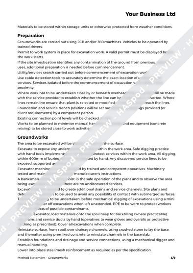Groundworks Method Statement Template - HASpod