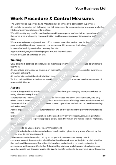Office Strip Out Method Statement Template - HASpod