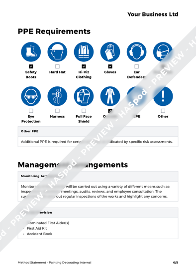 Painting Decorating Internal Method Statement Template - HASpod