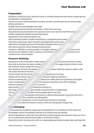 Pressure Washing Method Statement Template - HASpod