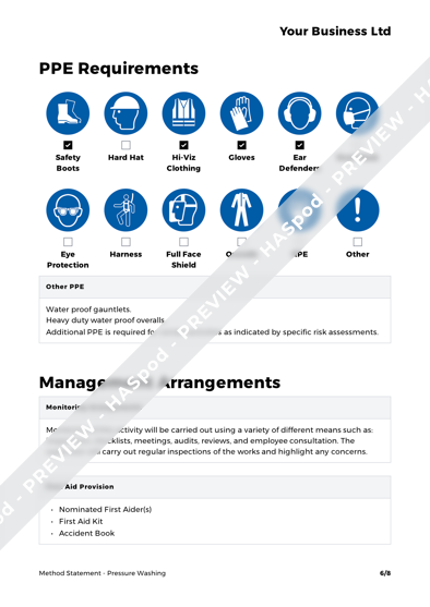 Pressure Washing Method Statement Template - HASpod