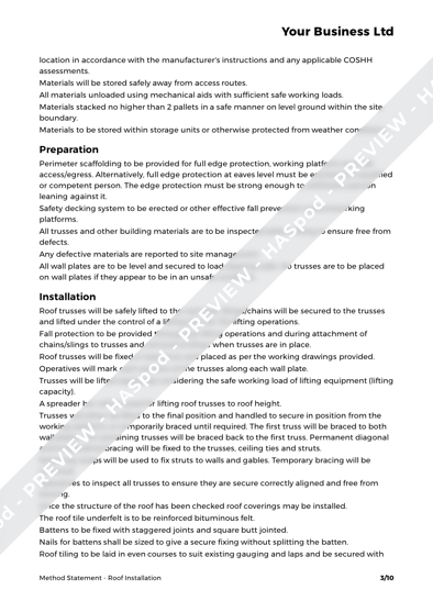 Roof Installation Method Statement Template - HASpod