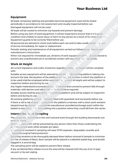Asbestos Survey Method Statement Template - HASpod