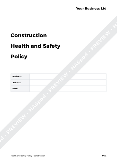 Construction Health and Safety Policy Template - HASpod