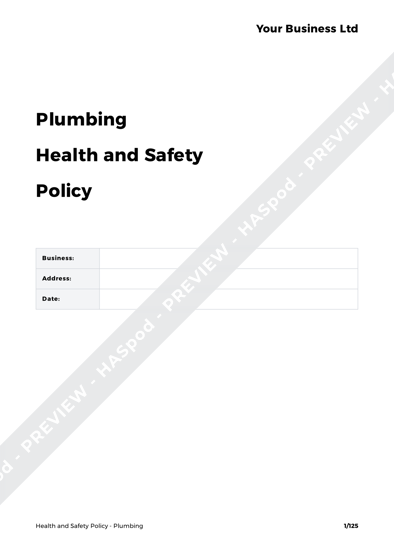 Plumbing Health and Safety Policy Template - HASpod