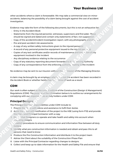 Construction Health and Safety Policy Template - HASpod