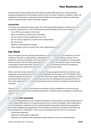 Plumbing Health and Safety Policy Template - HASpod