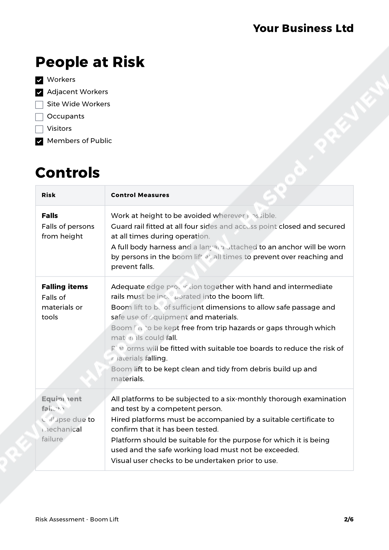 Boom Lift Risk Assessment Template - HASpod