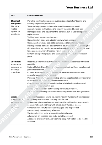 Cleaning Risk Assessment Template - HASpod