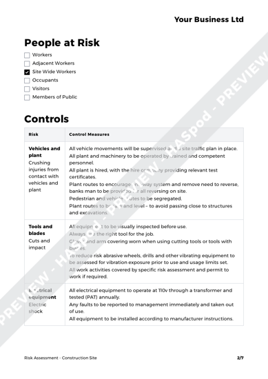 Construction Site Risk Assessment Template - HASpod