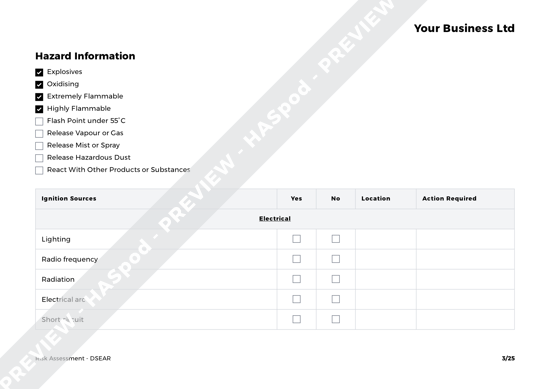 DSEAR Risk Assessment Template - HASpod DSEAR Risk Assessment Template - HASpod