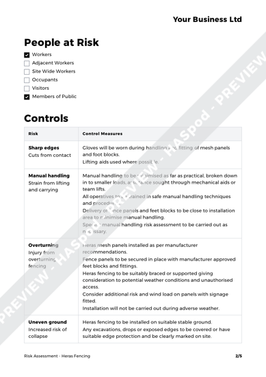 Heras Fencing Risk Assessment Template - HASpod