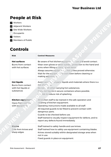 Restaurant Risk Assessment Template - HASpod