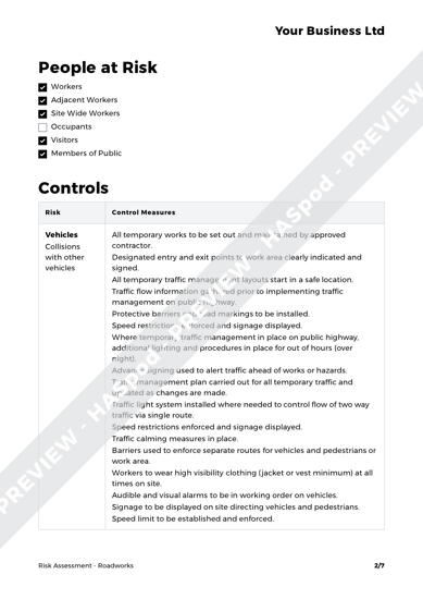 Roadworks Risk Assessment Template - HASpod Roadworks Risk Assessment Template - HASpod