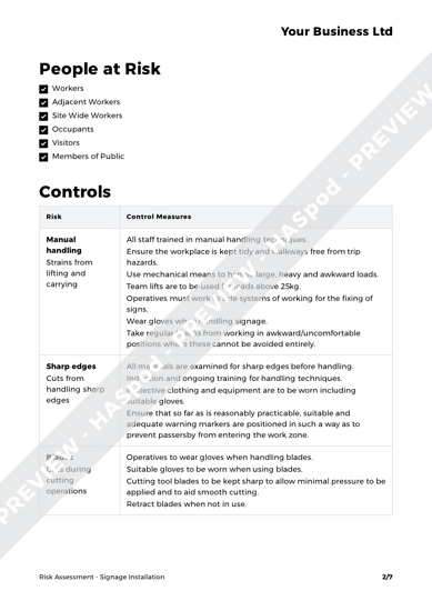 Signage Installation Risk Assessment Template - HASpod