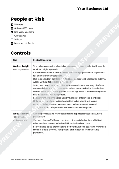 Steel Installation Risk Assessment Template - HASpod