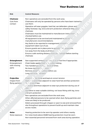 Tree Felling Risk Assessment Template - HASpod