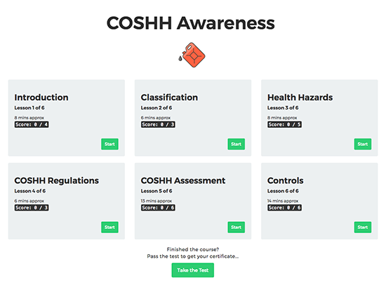 COSHH Awareness eLearning Course - HASpod