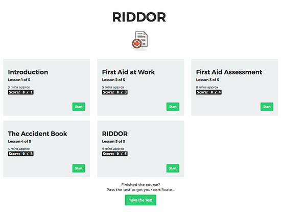 RIDDOR eLearning Course - HASpod